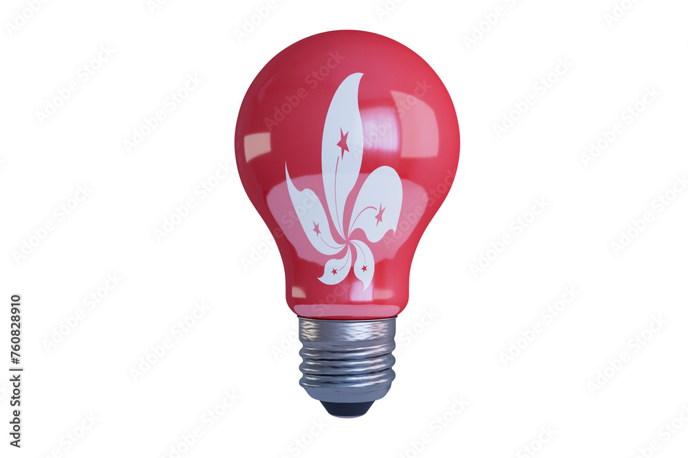 Elegant Hong Kong Orchid Tree Flower on Vibrant Red Light Bulb Design ...