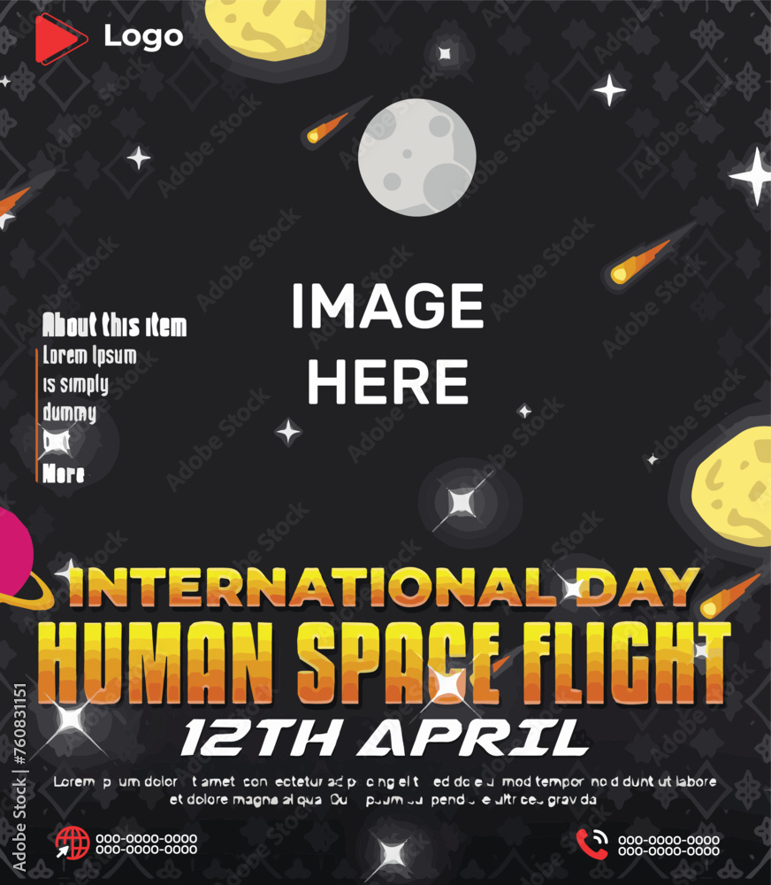 International day of human space flight with instagram and facebook ...