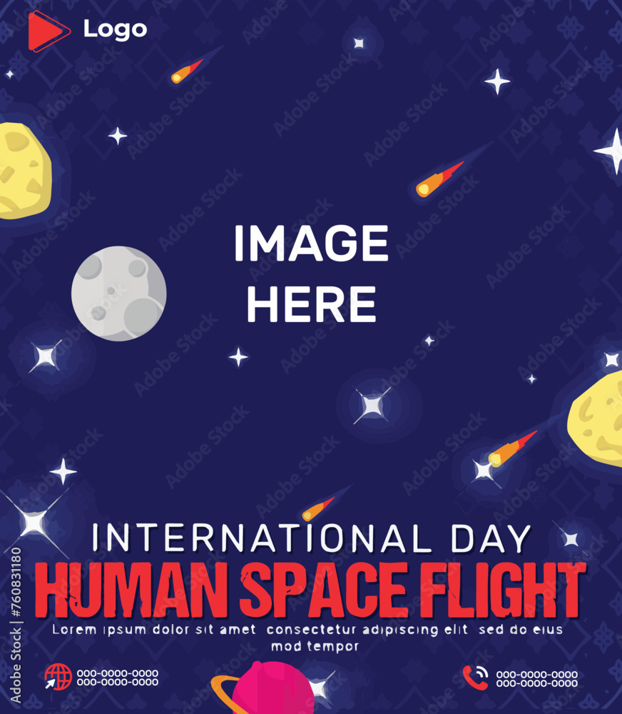 International day of human space flight with instagram and facebook ...