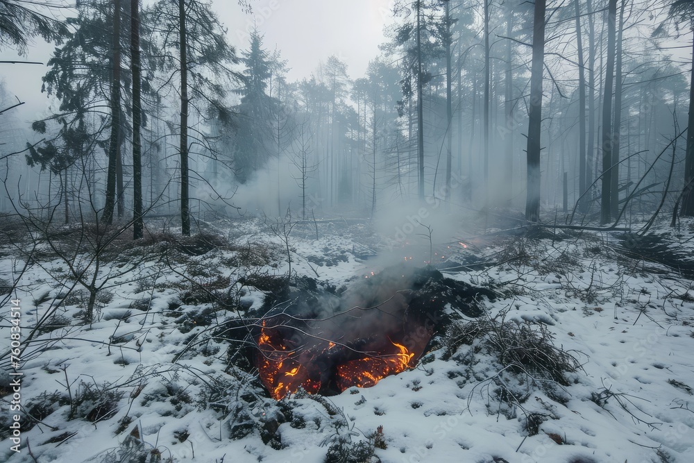 Underground Forest Fires in Winter, Zombie Fires Burn Under Snow and ...