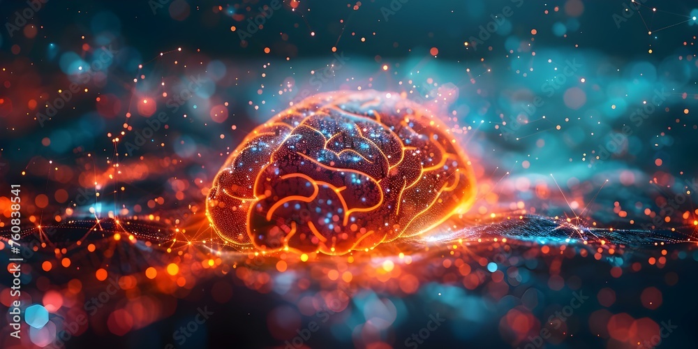 Macro shot of interlinked lines representing neuroscience concepts in ...