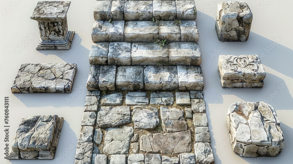 Realistic 3D Rendered Ancient Stone Architecture Textures Collection ...
