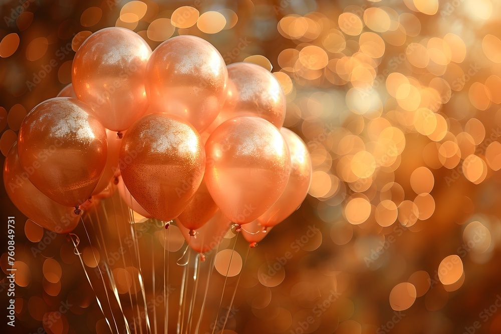Globos color durano con brillos en un fondo con luces con efecto bokeh ...
