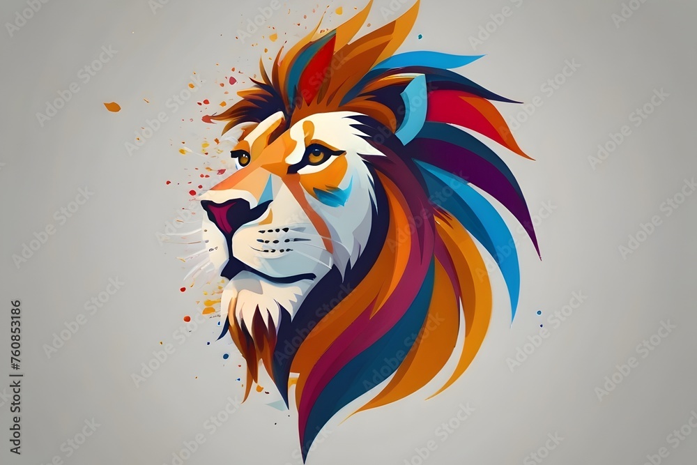 lion illustration, lion head vector, lion head logo, lion logo, lion ...
