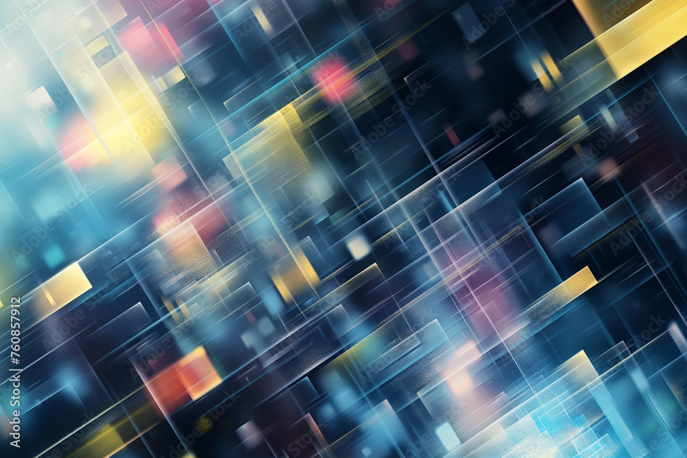 Abstract digital background with fusion of vivid colors and geometric ...