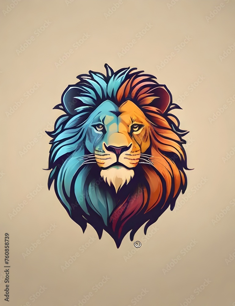 lion illustration, lion head vector, lion head logo, lion logo, lion ...