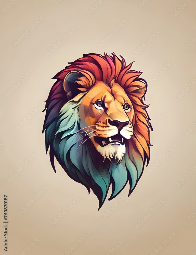 lion illustration, lion head vector, lion head logo, lion logo, lion ...