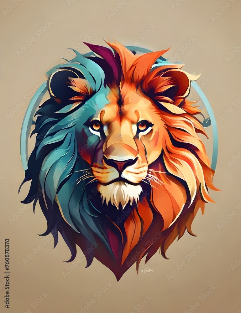 lion illustration, lion head vector, lion head logo, lion logo, lion ...
