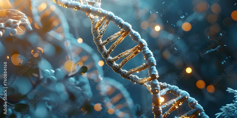 Visual Representation of DNA Helix Signifying Genetic Code and ...