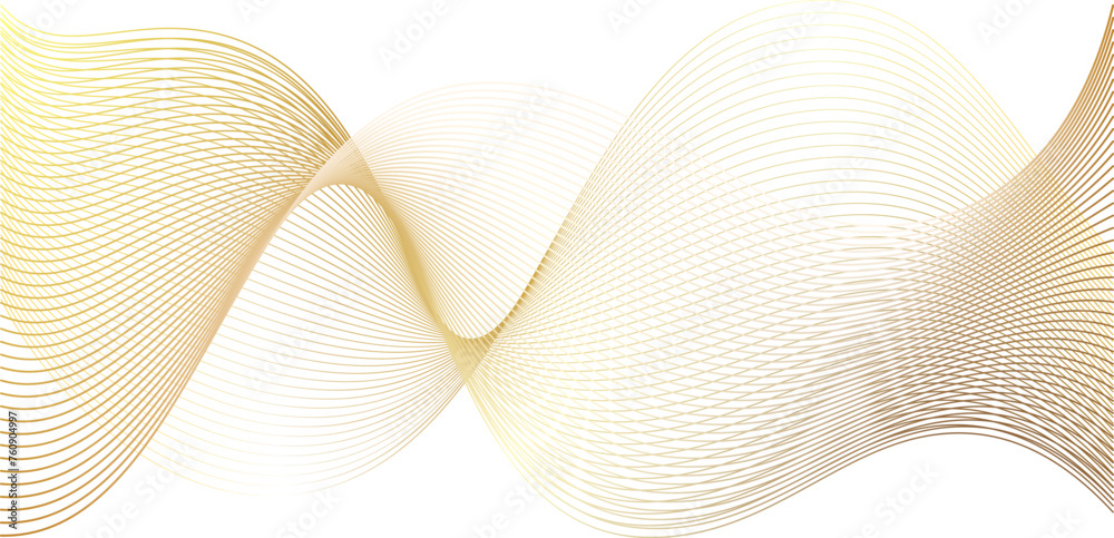 Gold wave line abstract background. High detailed swoosh golden ...