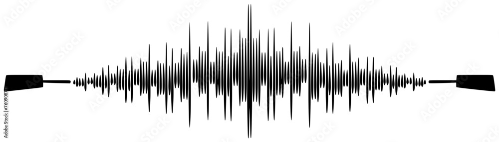 seismic illustration seismograph silhouette richter logo wave icon ...