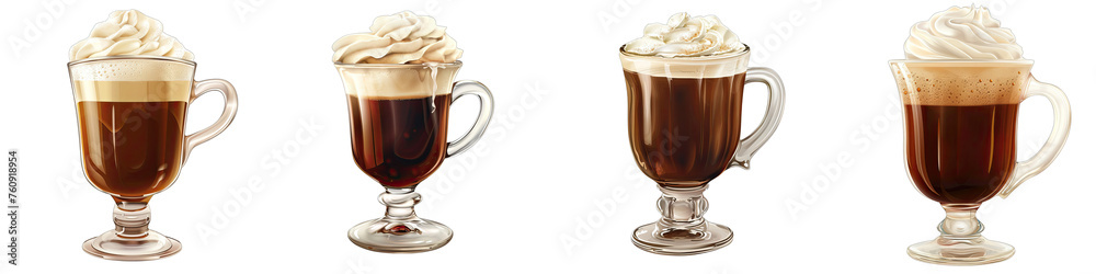 rish coffee with cream and whiskey Hyperrealistic Highly Detailed ...