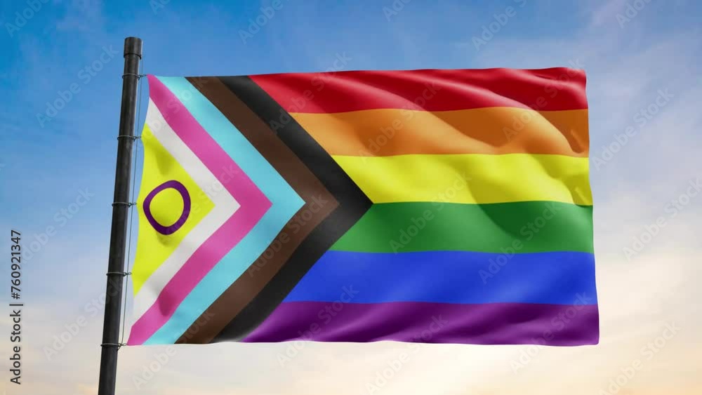 New LGBTQ flag, progress LGBTQ rainbow flag waving in the wind, pride ...