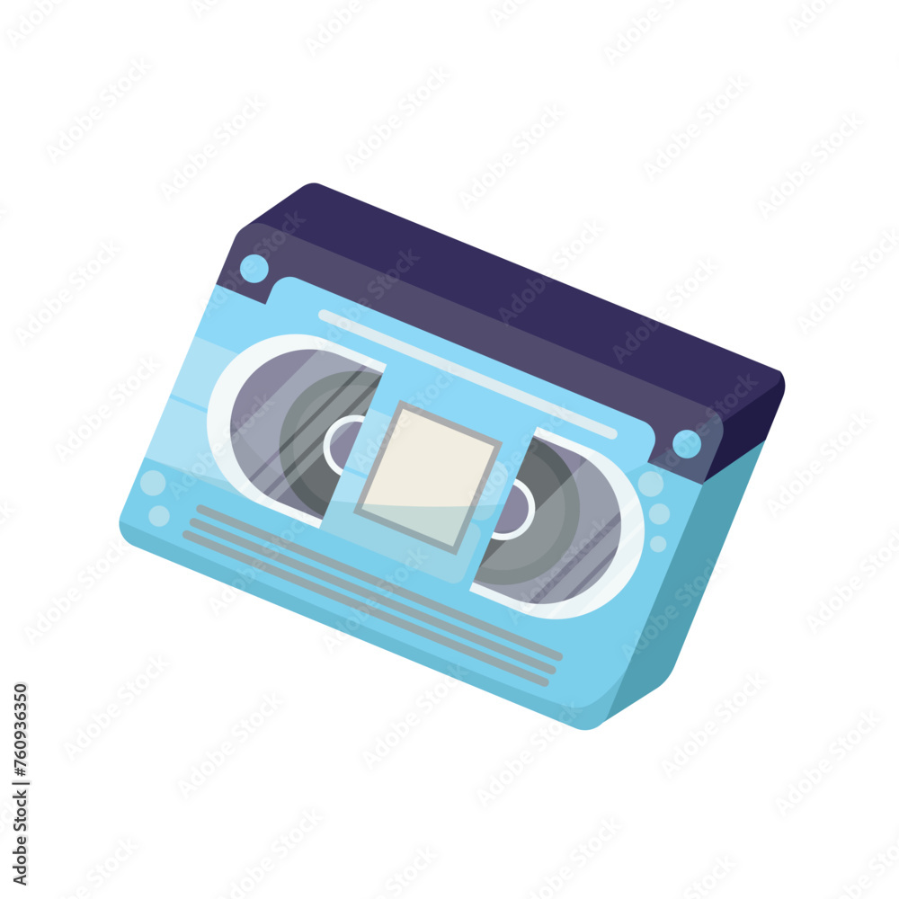 Retro style cute video cassette front side with label. VHS cassette ...