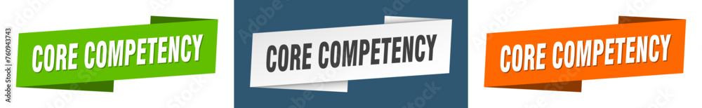 core competency banner. core competency ribbon label sign set Stock ...