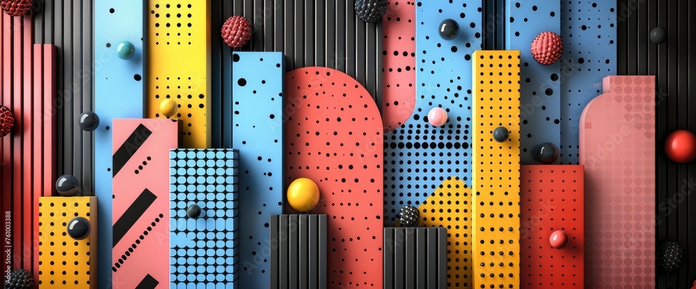 memphis pattern colorful and pop geometric background, Desktop ...