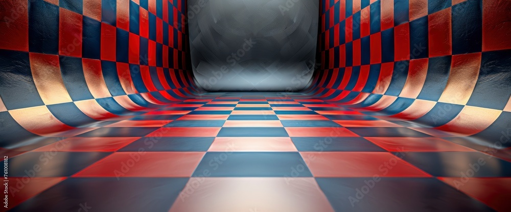 checker halftone pattern smooth curve border red blue abstract ...