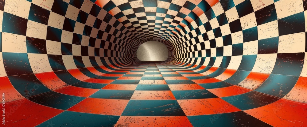 checker halftone pattern smooth curve border red blue abstract ...