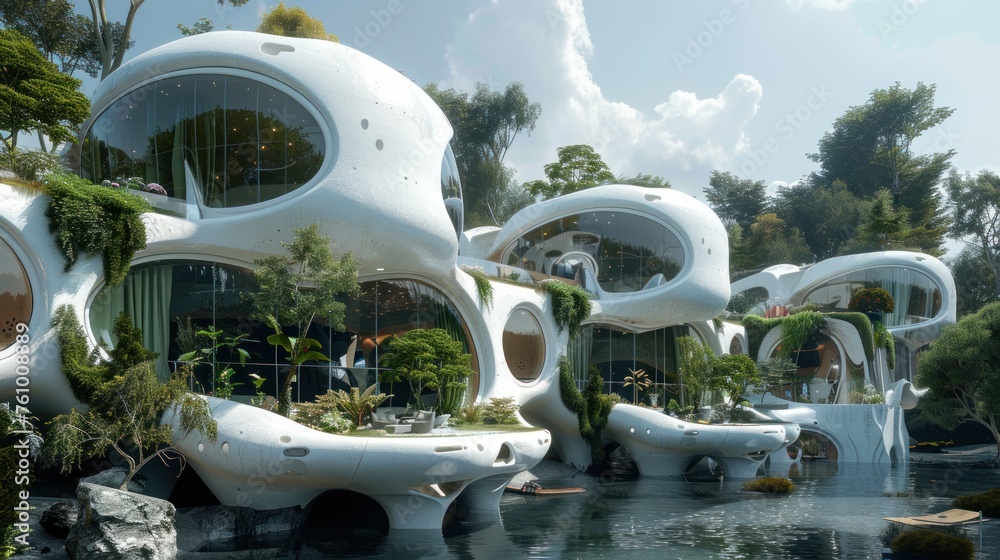 An innovative eco-city concept with buildings designed to integrate ...