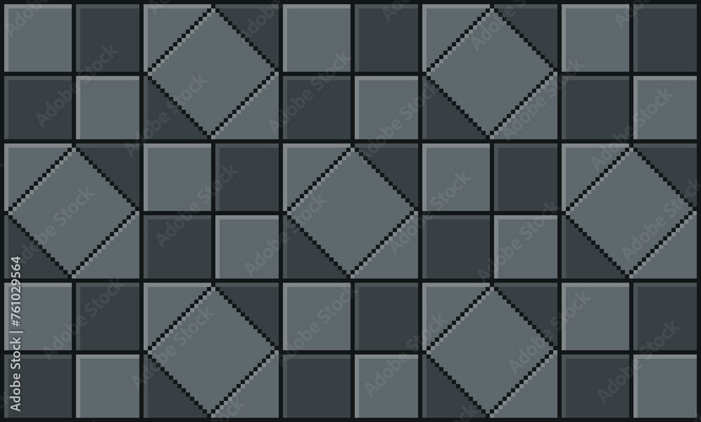 Ground texture tile seamless pattern, for pixel art style game. Gray stone concrete seamless ...