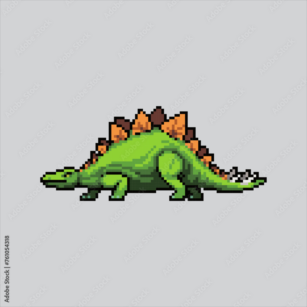 Pixel art illustration Stegosaurus. Pixelated Stegosaurus. Stegosaurus ...