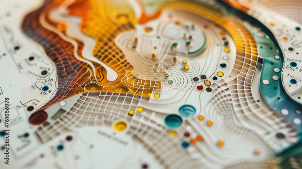 A detailed shot of a reflexology map highlighting the different zones ...