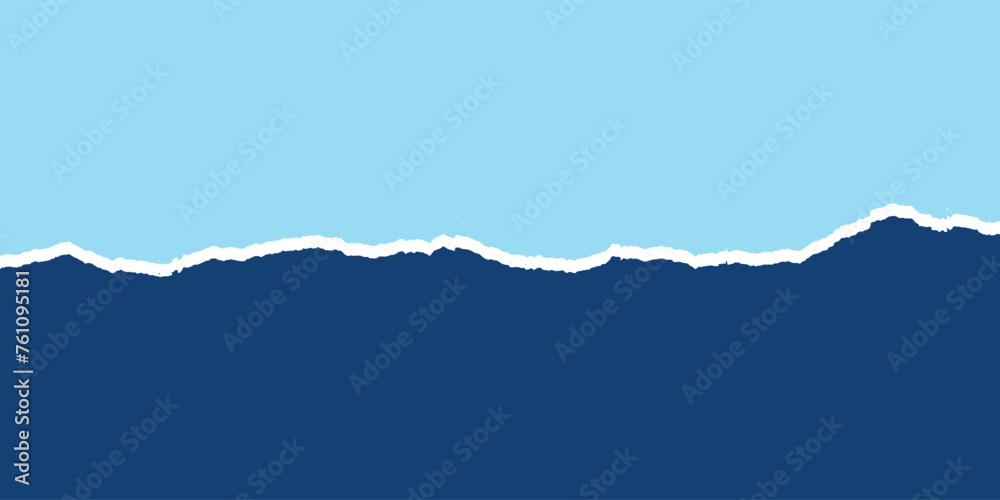 Abstract torn, paper sky, blue, color ripped, paper, background banner ...