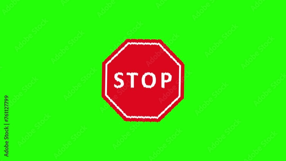 Traffic octagon stop sign. stop sign animation video 4K Resolution ...