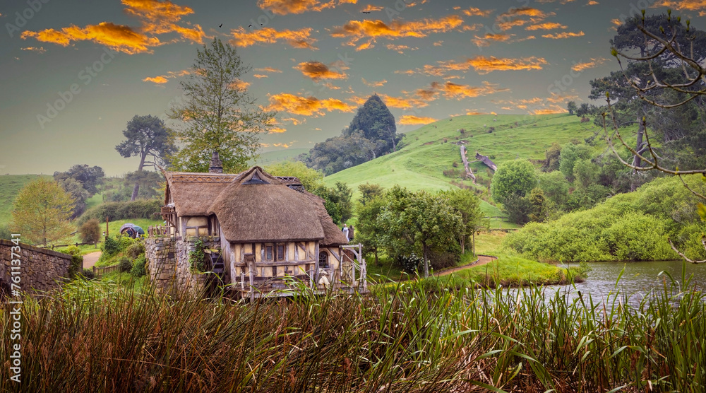 MATAMATA- NEW ZEALAND -NOVEMBER -2- 2022: Hobbiton - movie set created ...