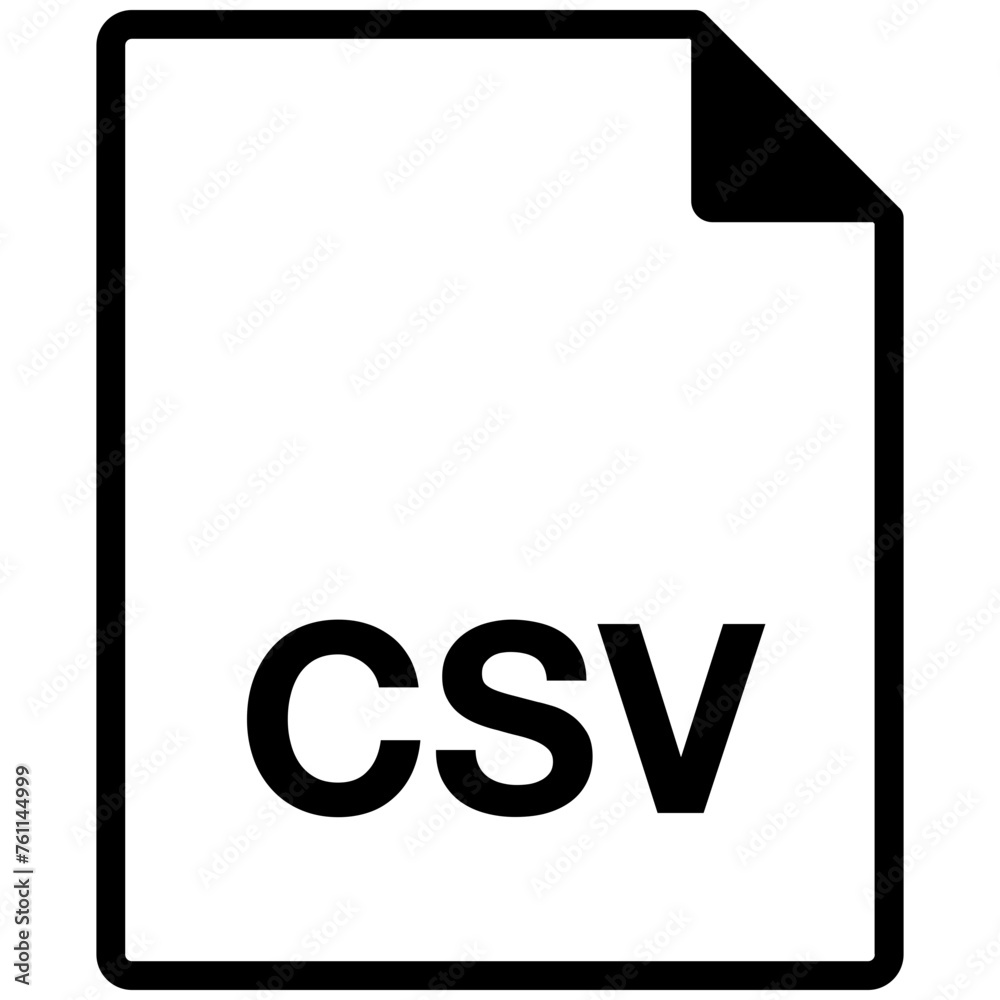 Single black CSV file line icon, simple flat design infographic ...