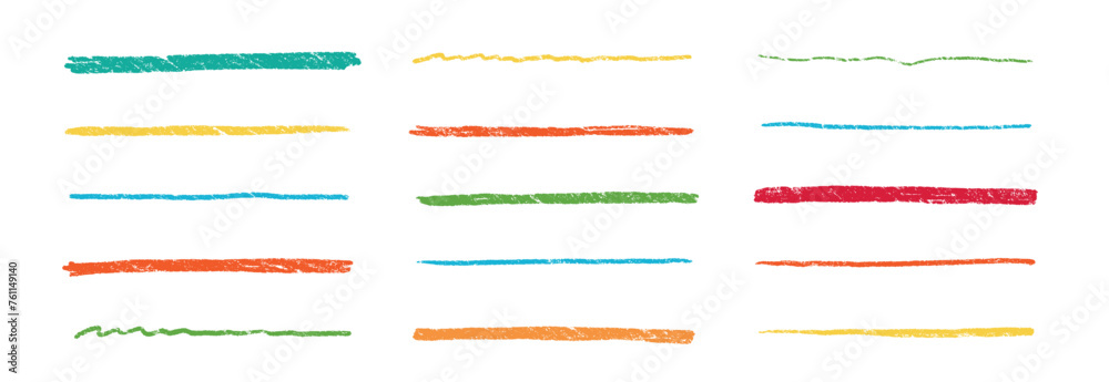 Crayon line color pencil brush scribble stroke pen underline hand ...