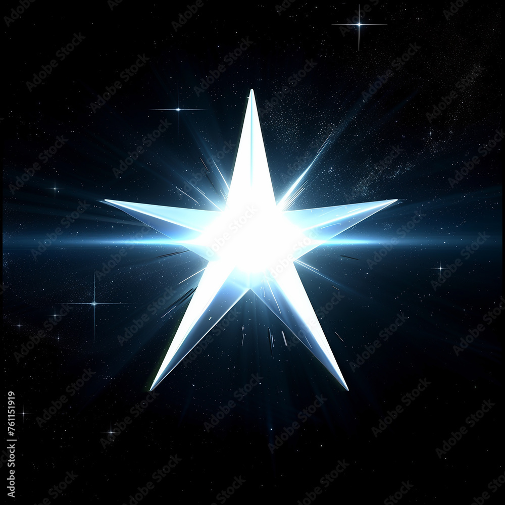 3D bright white star image, very sharp and realistic 4k image quality ...