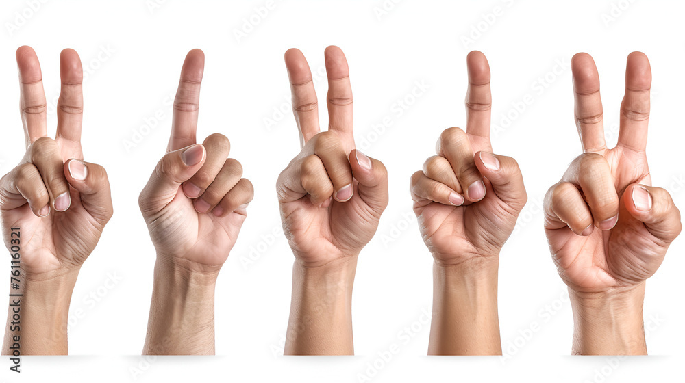 finger symbols from one to five isolated on transparent background, Set ...