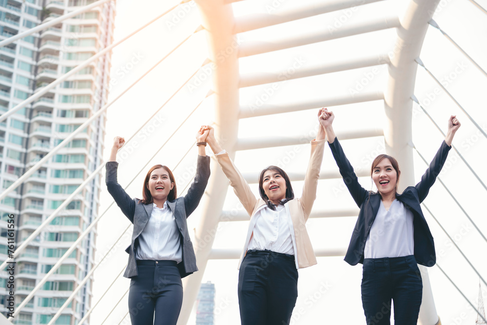 Banner Happy Diversity Teams multiethnic Partners standing with hands ...