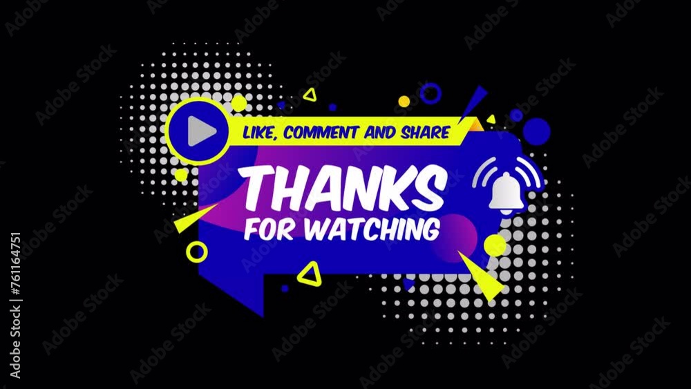 Vidéo Stock Thank For Watching animation text with the multi color. 4k ...