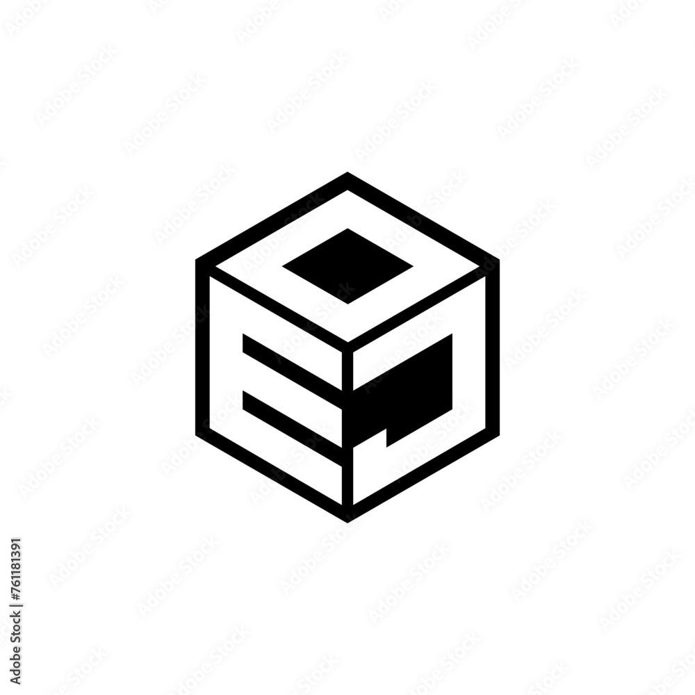 EJO letter logo design with white background in illustrator, cube logo ...