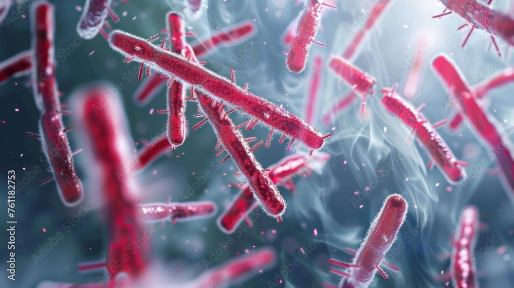 Mycobacterium tuberculosis, also known as Koch bacillus, a species of pathogenic bacteria in the ...