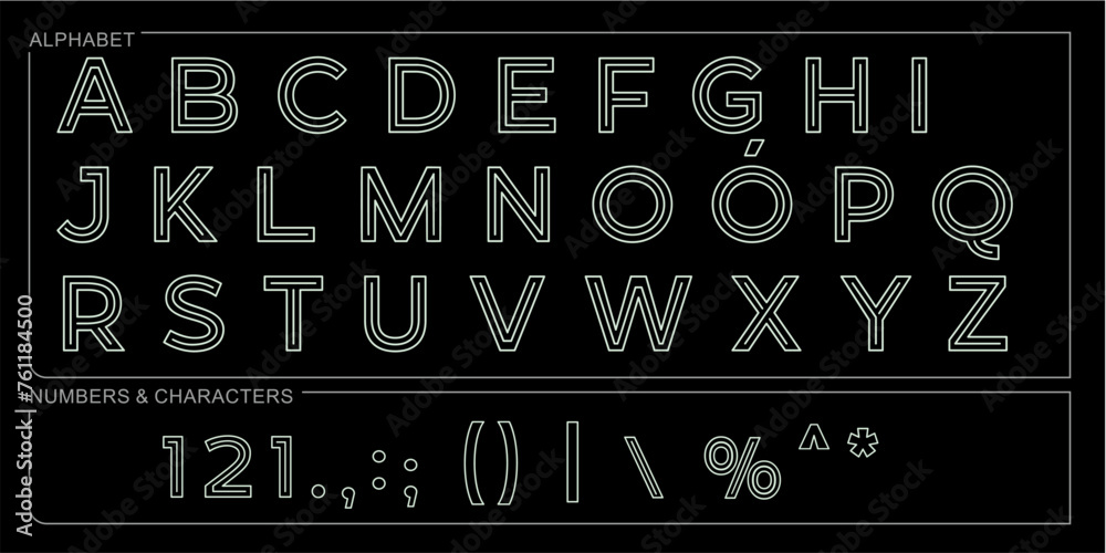 alphabet letters font set. typography font with trendy letters thin ...