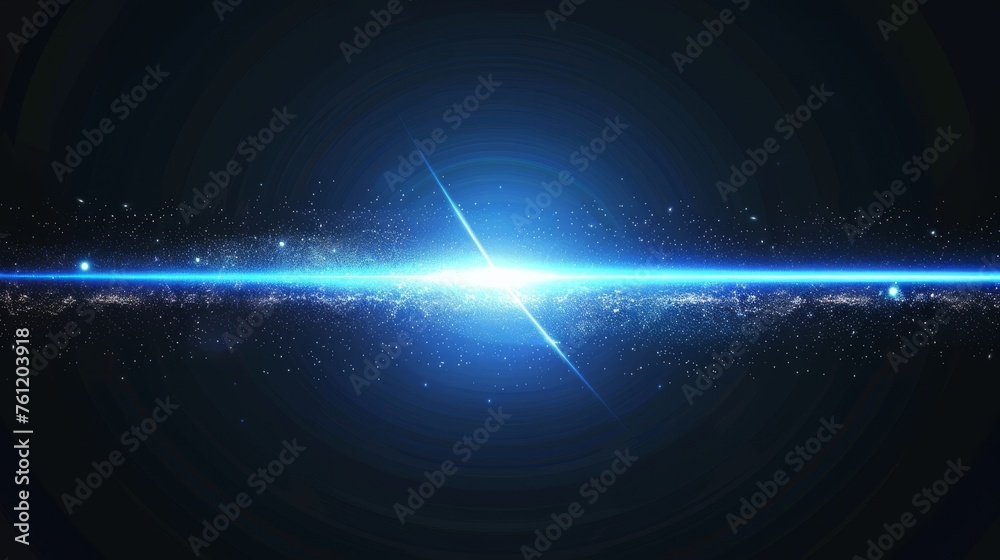 Isolated blue light flashes on black background. Modern realistic ...