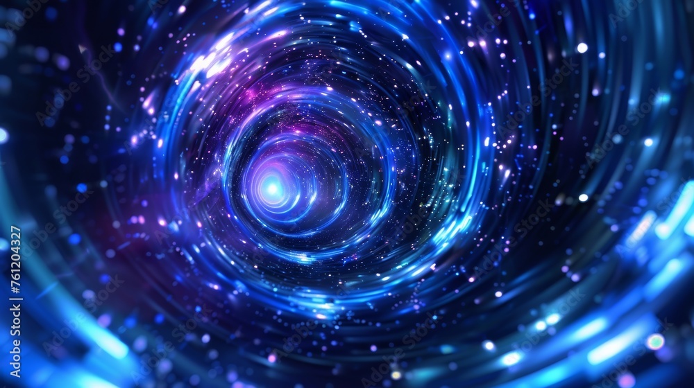 Realistic modern background with space travel neon glowing effect ...