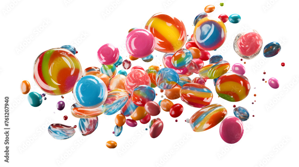 Colorful candy falling on transparent background. PNG file Stock Photo ...