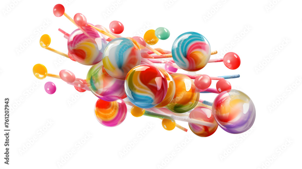 Colorful candy falling on transparent background. PNG file Stock Photo ...