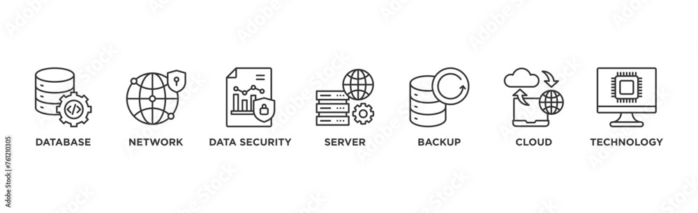 Data center banner web icon vector illustration concept with icon of ...