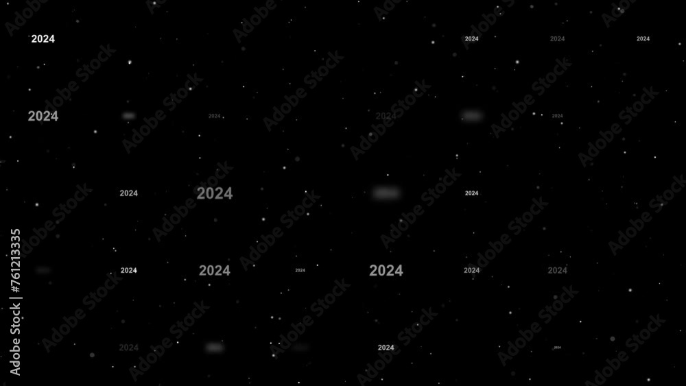 Template animation of evenly spaced 2024 year symbols of different ...