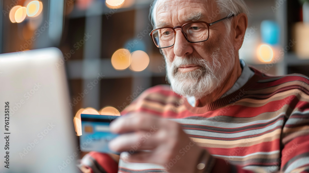 An elderly man, unknowingly falling victim to a scam, enters his ...