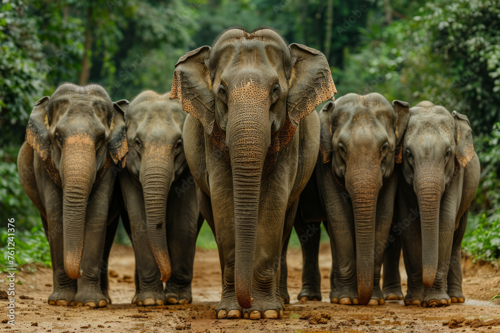 Professional Photography of a Group of Majestic Elephants Participating ...