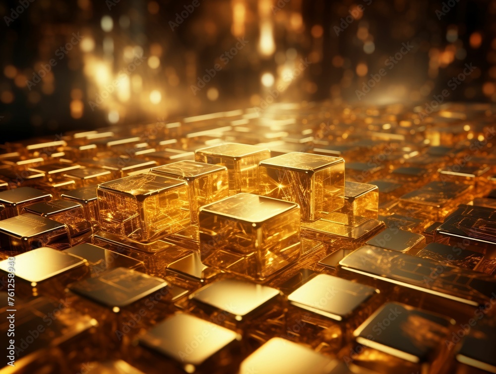 Gold Bullion, Shiny metallic bricks, Symbol of wealth and prosperity ...