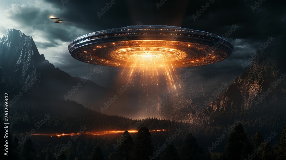 Spacecraft discovering an advanced alien civilization, their ...