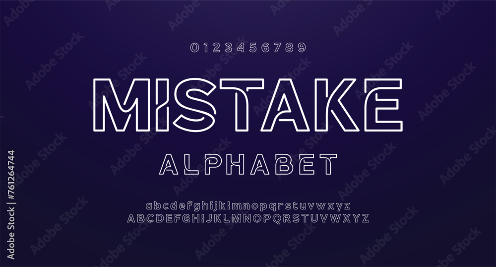 Creative Outline Double line monogram alphabet and tech fonts. Lines ...