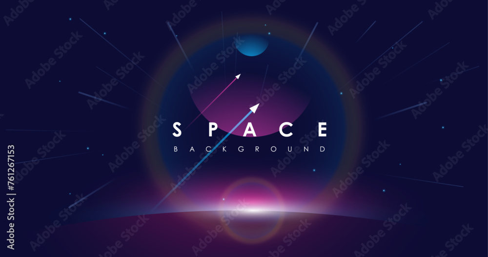 Universe background for presentation design. Brochure template with ...